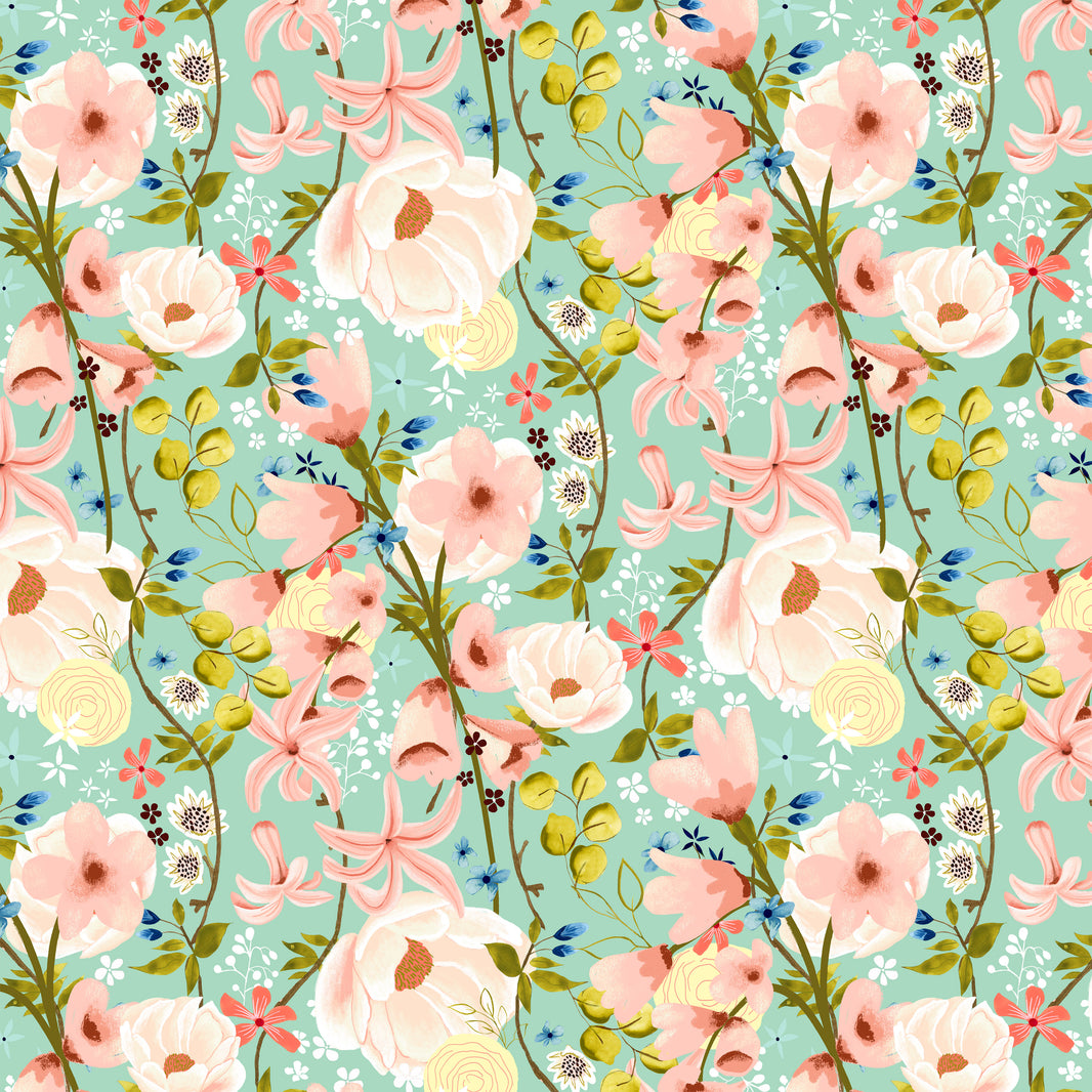 Serenity Blooms Fabric – Poppie Cotton